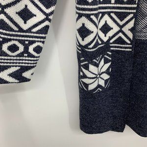 Monteau | Sweaters | Monteau Cardigan Blue White Hooded Open Front ...